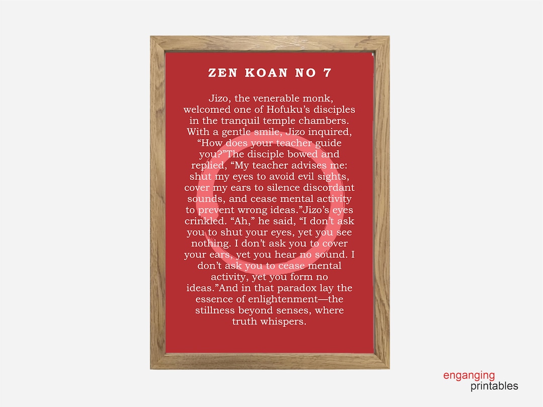 Zen Koan Wall Art, Buddhist Riddle, Inspirational Mystery, Printable ...