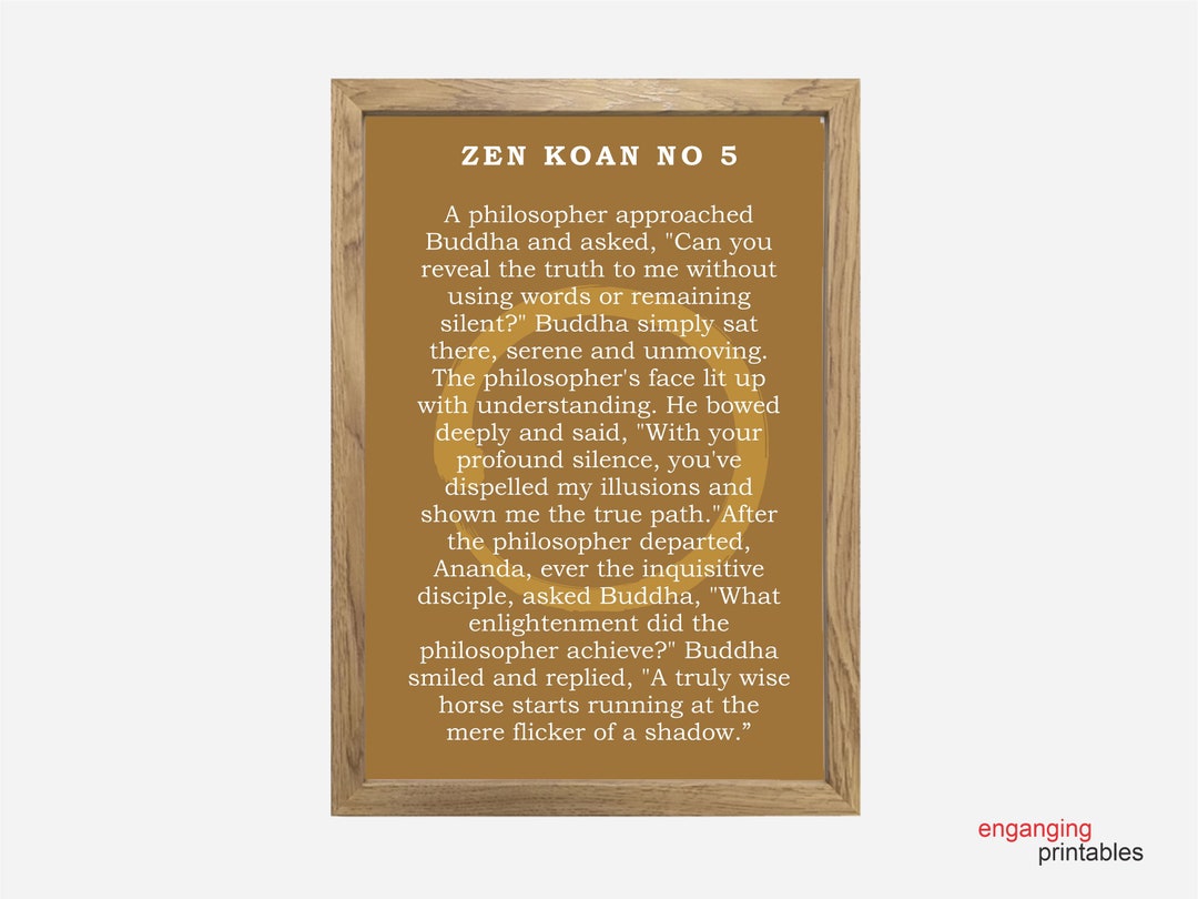 Zen Koan Wall Art, Buddhist Riddle, Inspirational Mystery, Printable ...