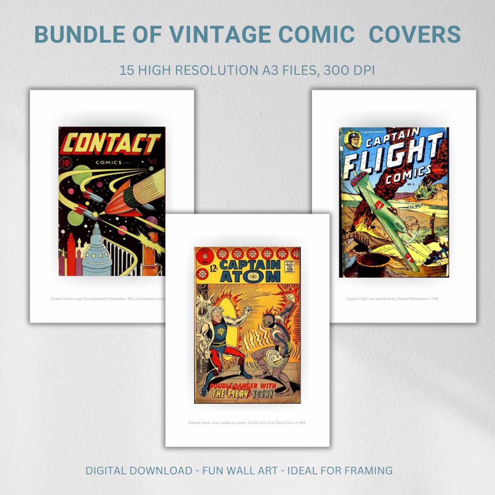 Vintage Comic Book Cover Art Prints: Joker, Phantom (digital Download ...