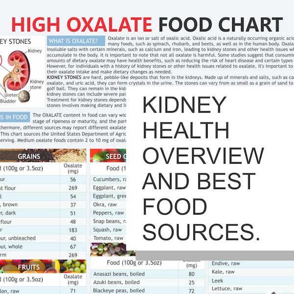Low Oxalate Diet Pdf - Etsy