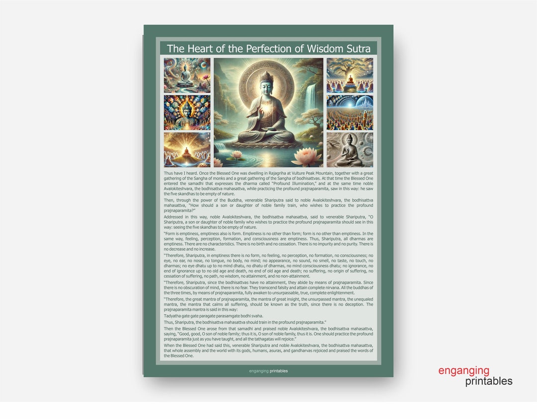 The Heart of the Perfection of Wisdom Sutra, Buddhism, Wall Art ...