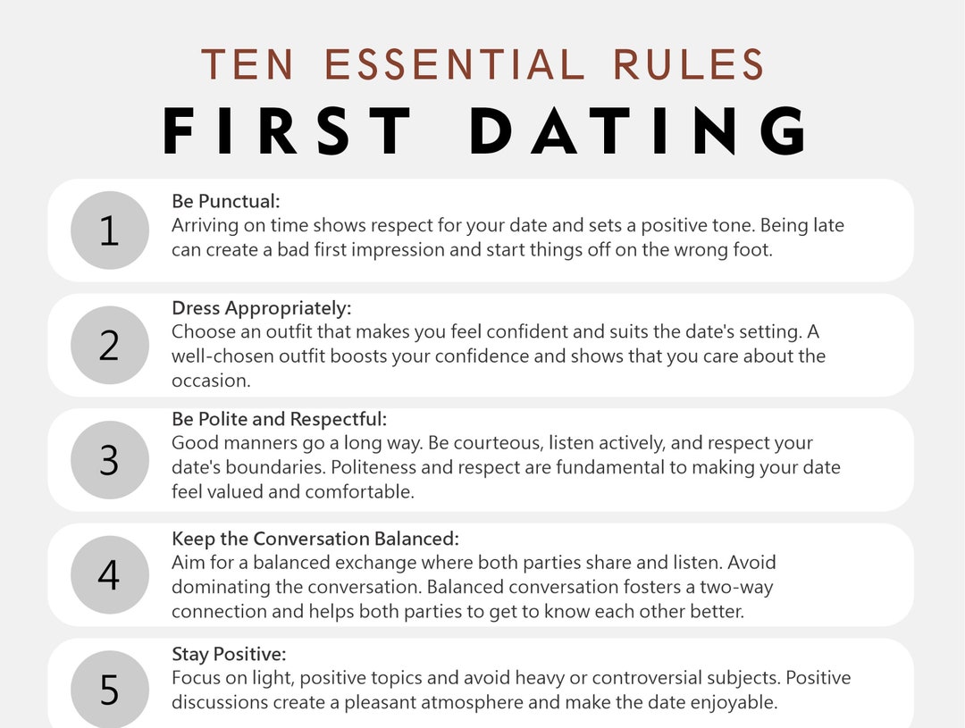 FIRST DATING, 10 Essential Rules, Overview Reminder, Essential ...