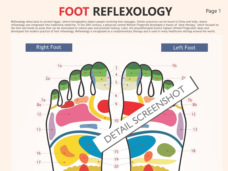 Foot Reflexology Chart, Digital Download PDF, Reflexology Chart ...