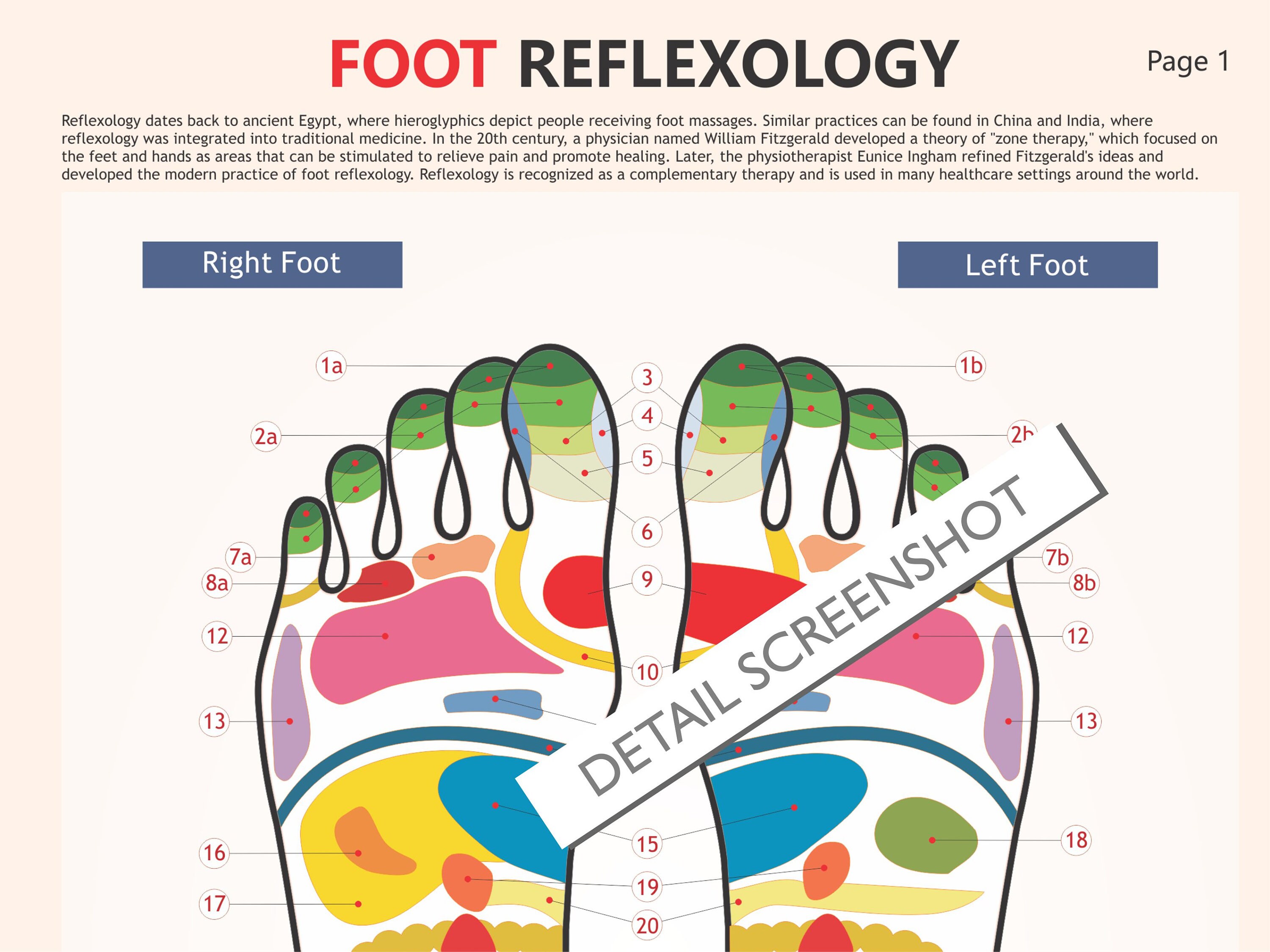 Foot Reflexology Chart, Digital Download PDF, Reflexology Chart ...