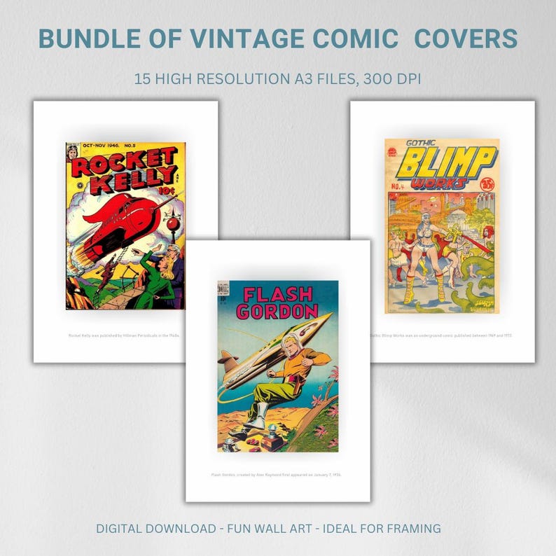 Vintage Comic Book Cover Art Prints: Joker, Phantom (digital Download ...