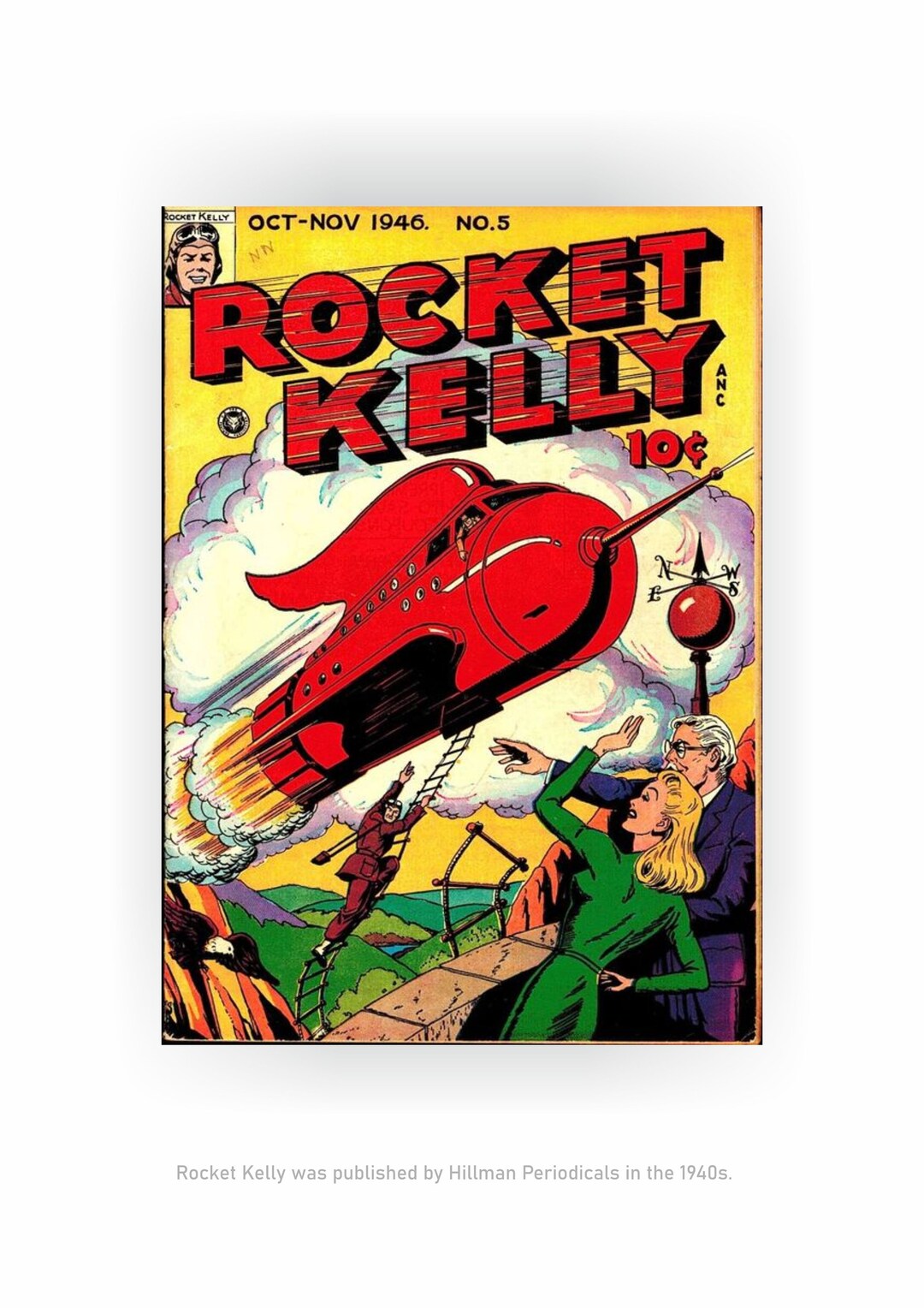 Rocket Kelly Vintage Comic Book Cover Poster, A3, High-resolution JPG ...