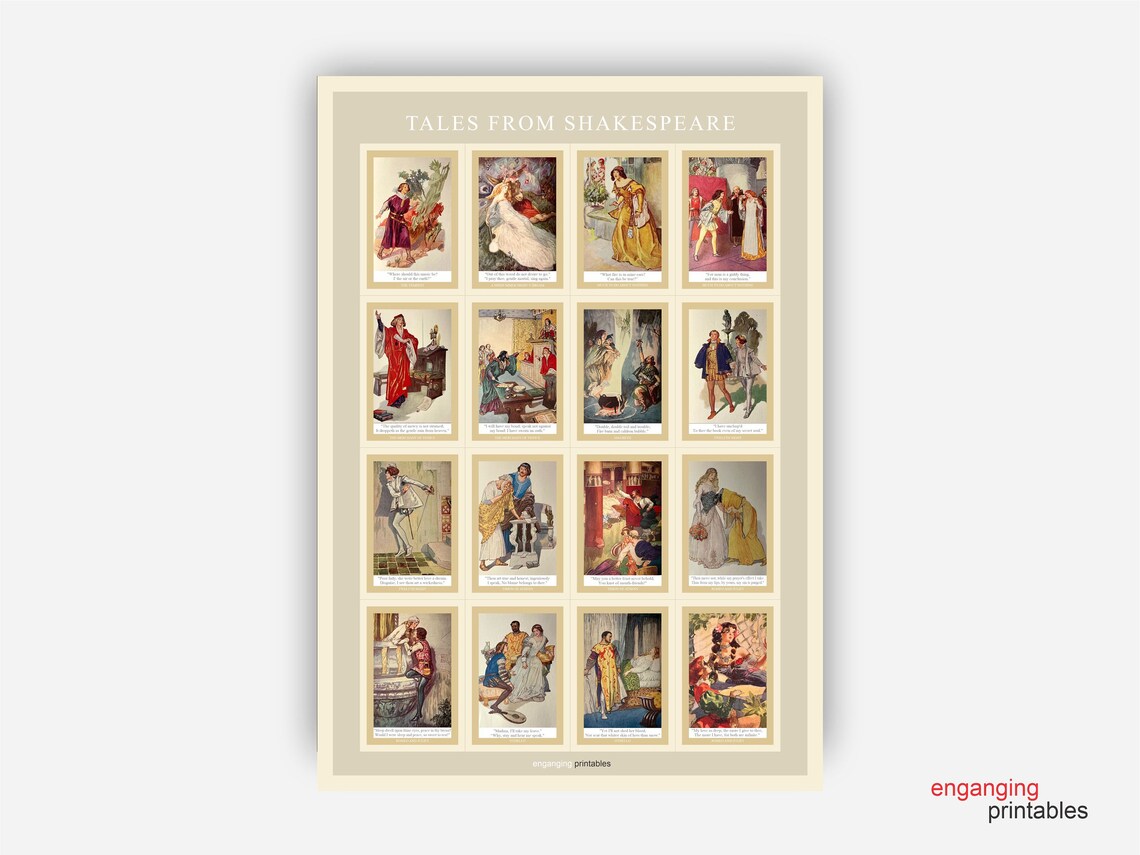 Shakespeare Illustration Art Poster: High Resolution (digital Download ...