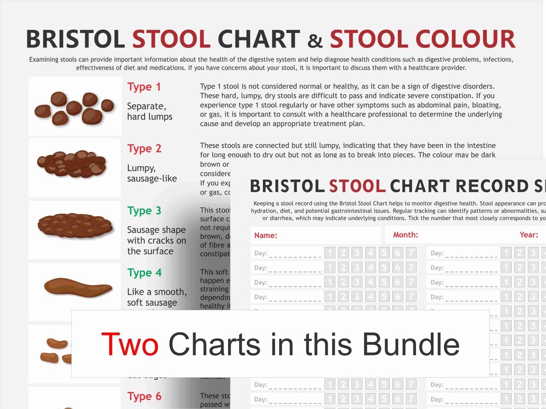Bristol Stool Chart, Bristol Stool Chart Record Sheet, Keep Stool ...