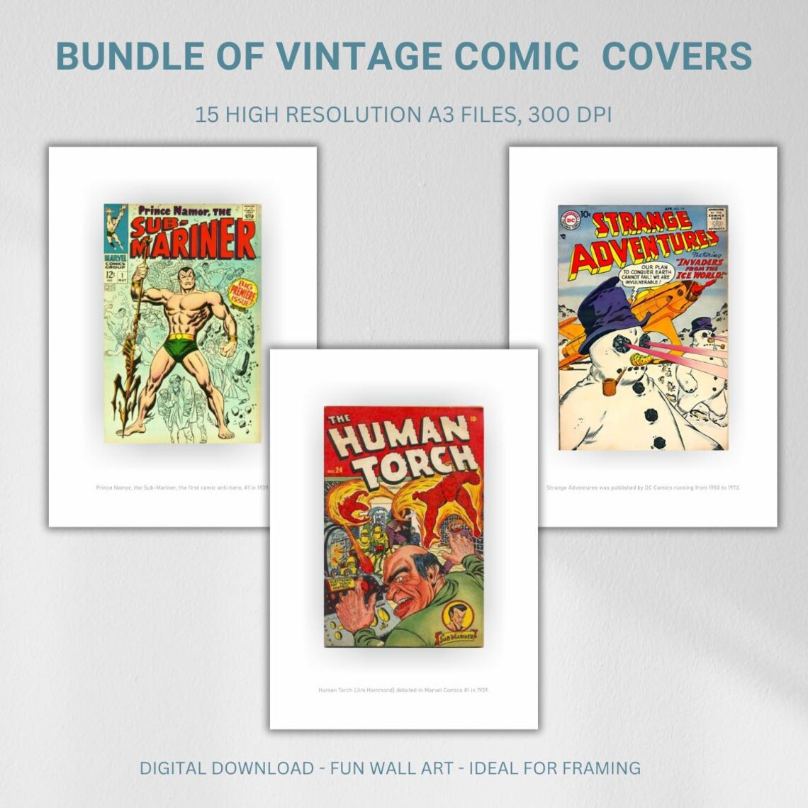 Vintage Comic Book Cover Art Prints: Joker, Phantom (digital Download ...