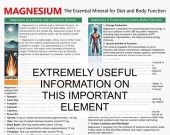 Magnesium Health Benefits Chart Comprehensive Nutritional Overview ...