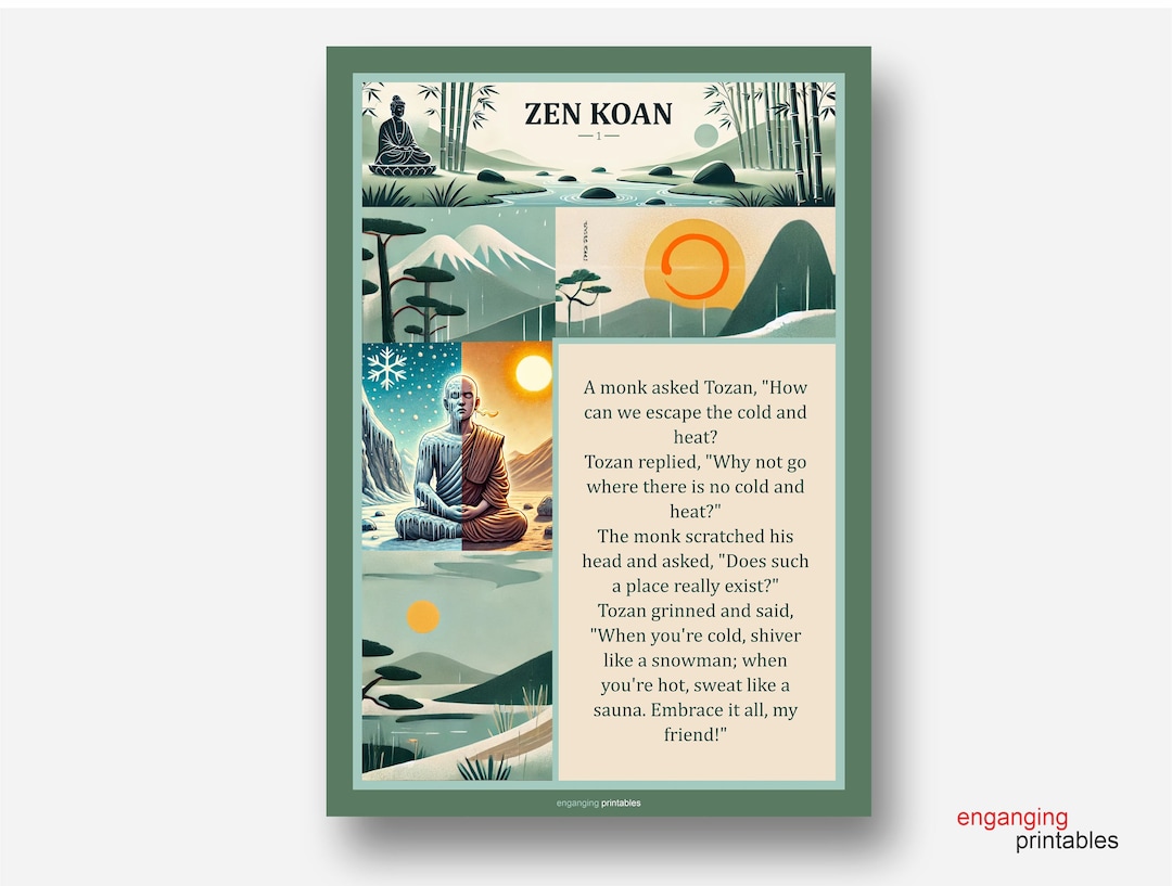 Zen Koan Wandkunst, buddhistisches Rätsel, inspirierende Dekoration ...