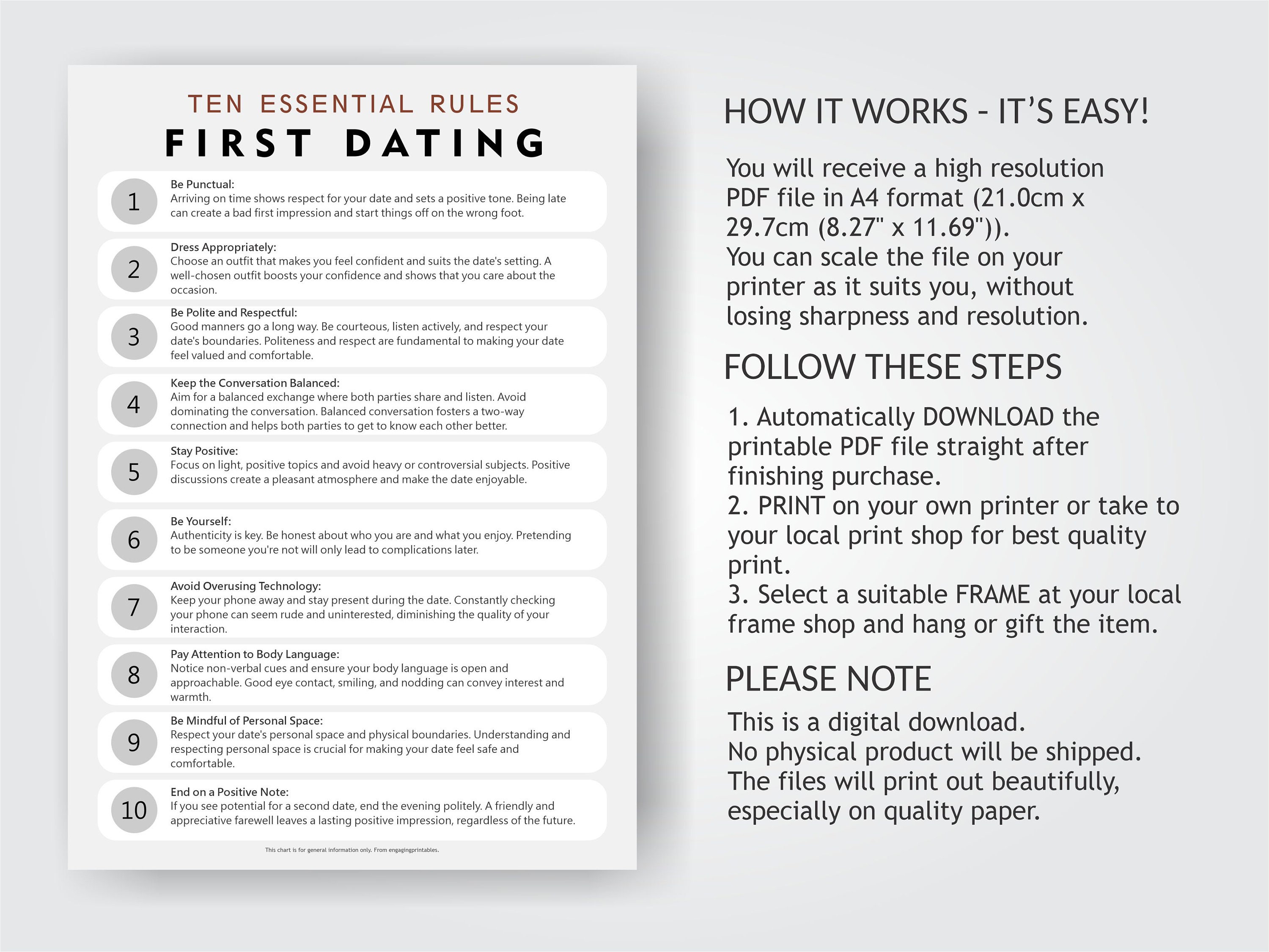 FIRST DATING, 10 Essential Rules, Overview Reminder, Essential ...