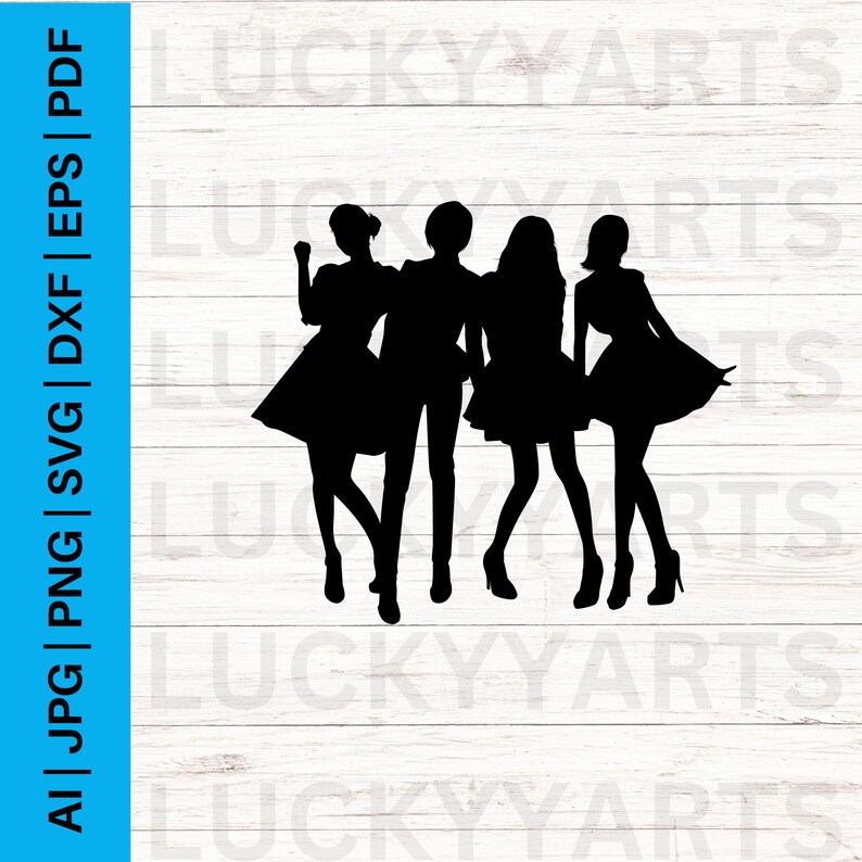 Girlfriends Svg Group Of Girls Svg Friends Svg Vector Cut File For