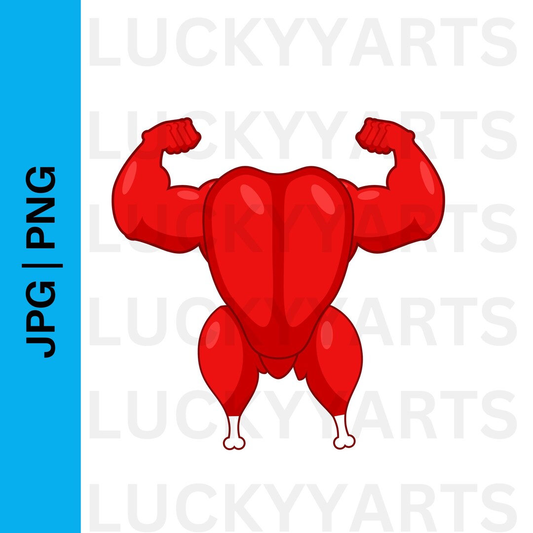 Flexing Chicken Clipart Chicken Flexing Muscular Chicken - Etsy