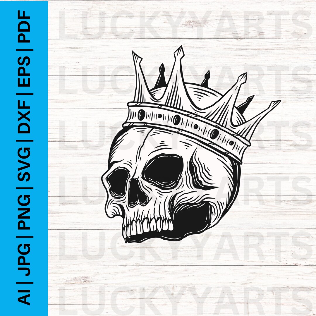 Skeleton King Svgskull King Svgskull Svgskull With Crown - Etsy