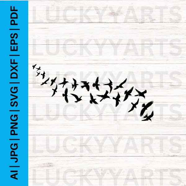 Flock of Bird Stencil - Etsy