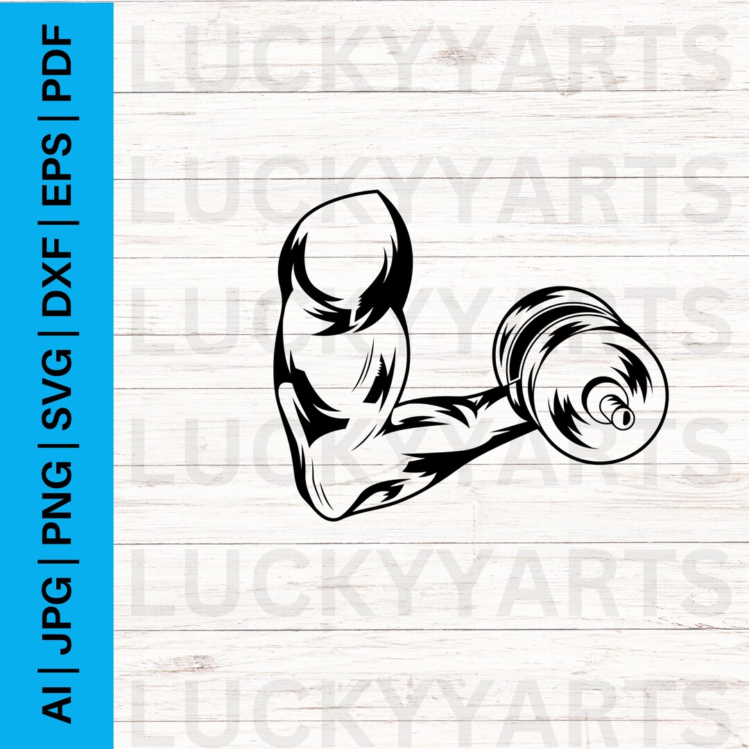Flexing Arm With Dumbbell, Vector Cut File for Cricut,cricut,silhouette ...