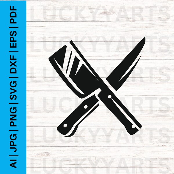 Crossed Knives Svg - Etsy