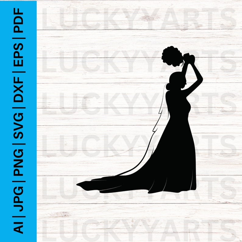 Bride Svg, Bride Throwing Flowers Svg, Bride Silhouette, Wedding Svg ...