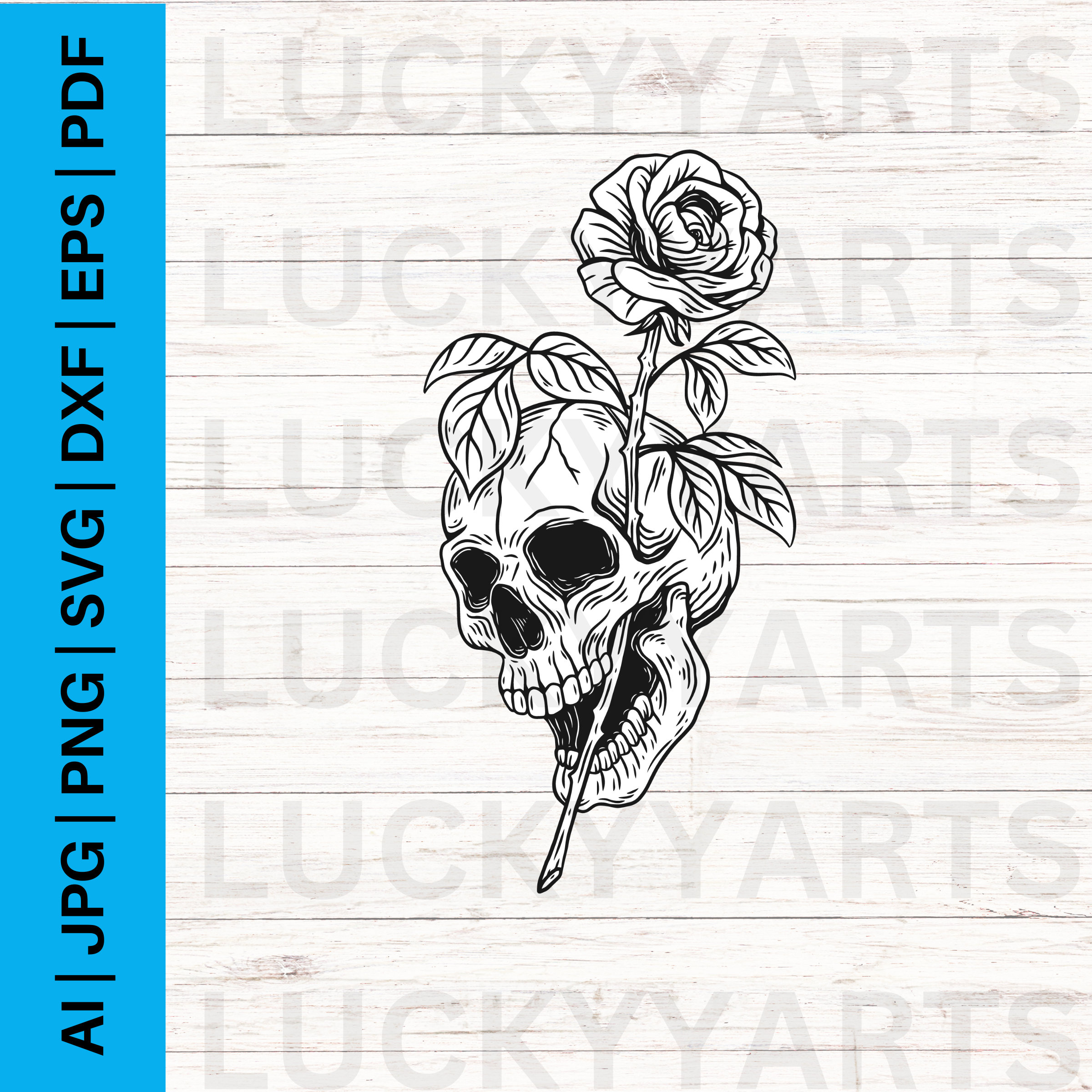 Skull And Roses Drawing Simple
