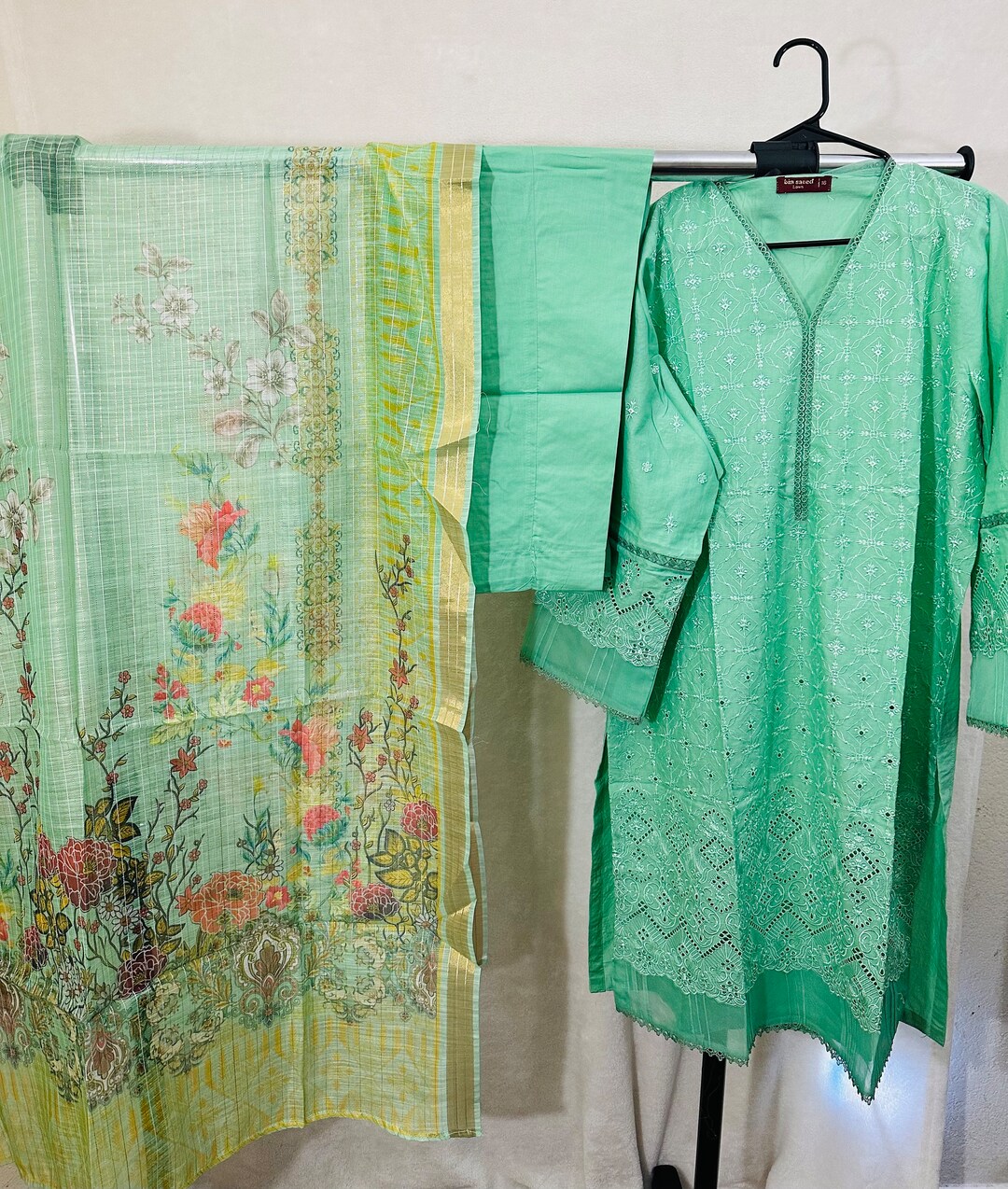 Pakistani Dress,original Bin Saeed Chikankari Embroidered Lawn Dress ...