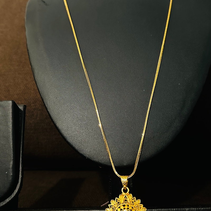 Long Gold Pendant - Etsy
