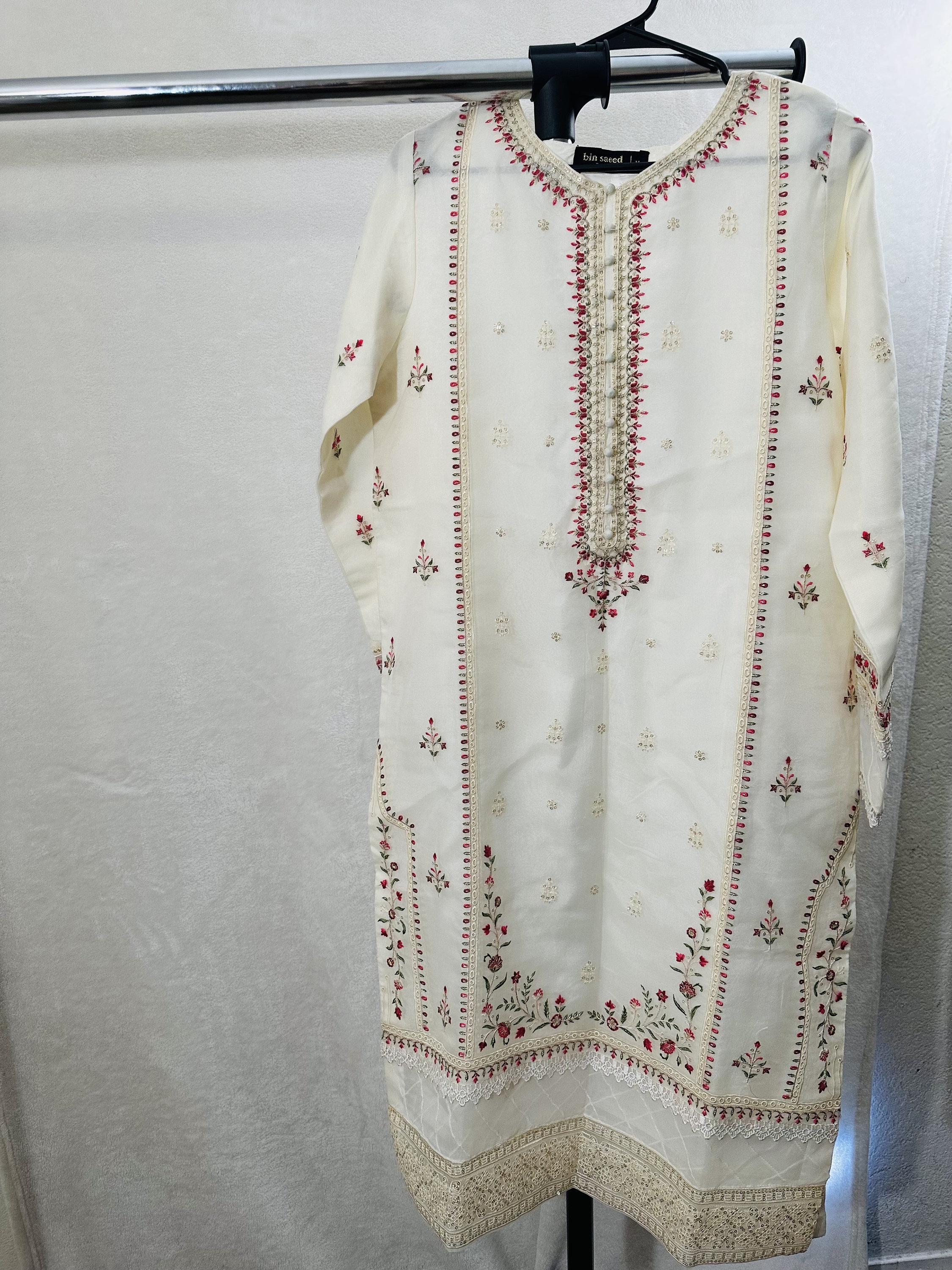 Pakistani Original Bin Saeed Organza Embroidered Dress Size(medium) - Etsy