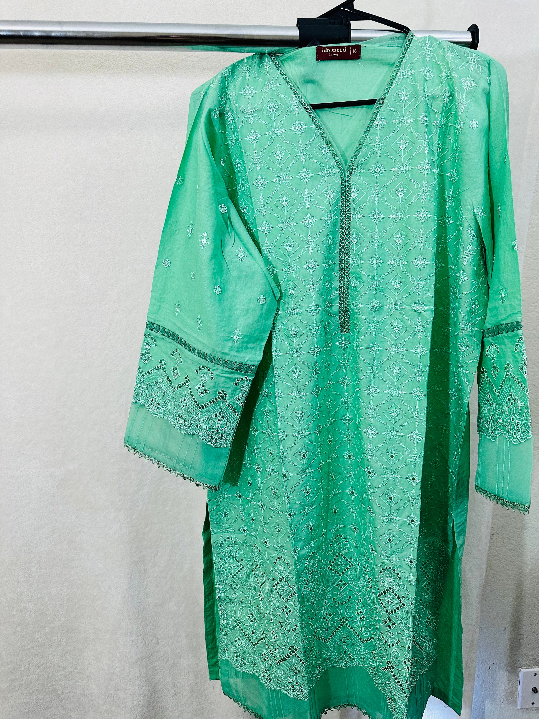Pakistani Dress,original Bin Saeed Chikankari Embroidered Lawn Dress ...