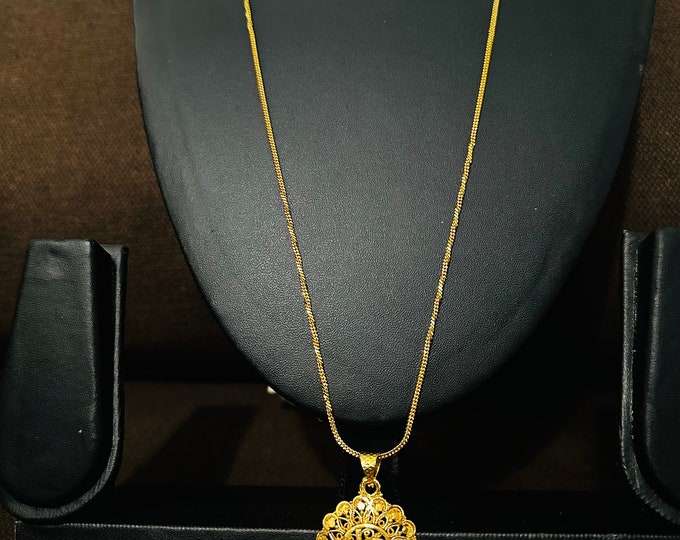 18k Gold Plated Long Chain/dubai Gold Plated Chain/indian Long Necklace ...