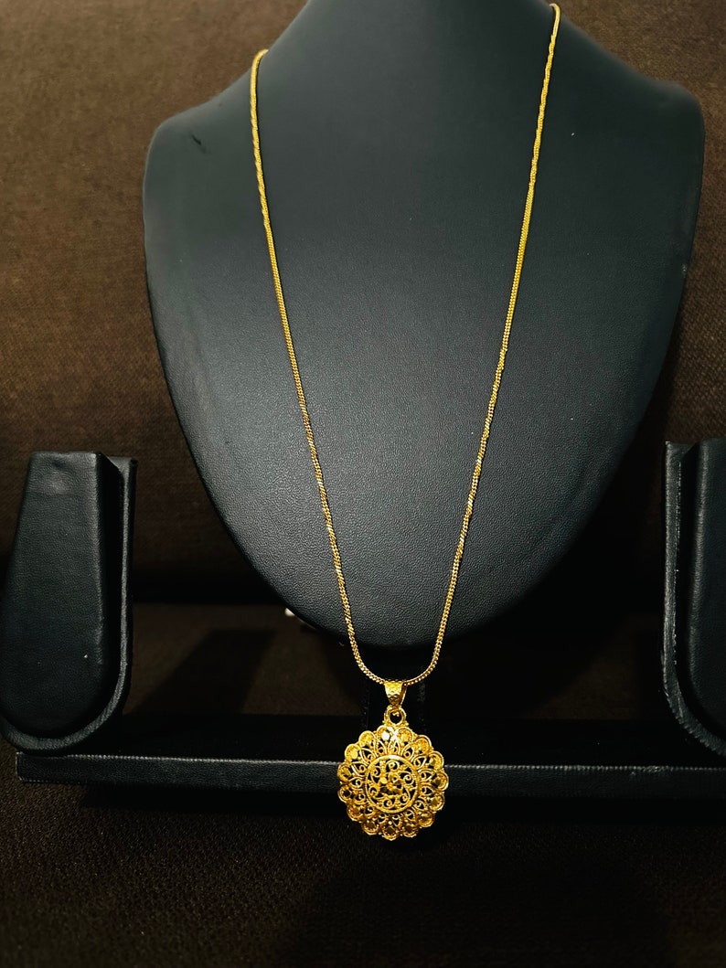 18k Gold Plated Long Chain/dubai Gold Plated Chain/indian Long Necklace ...