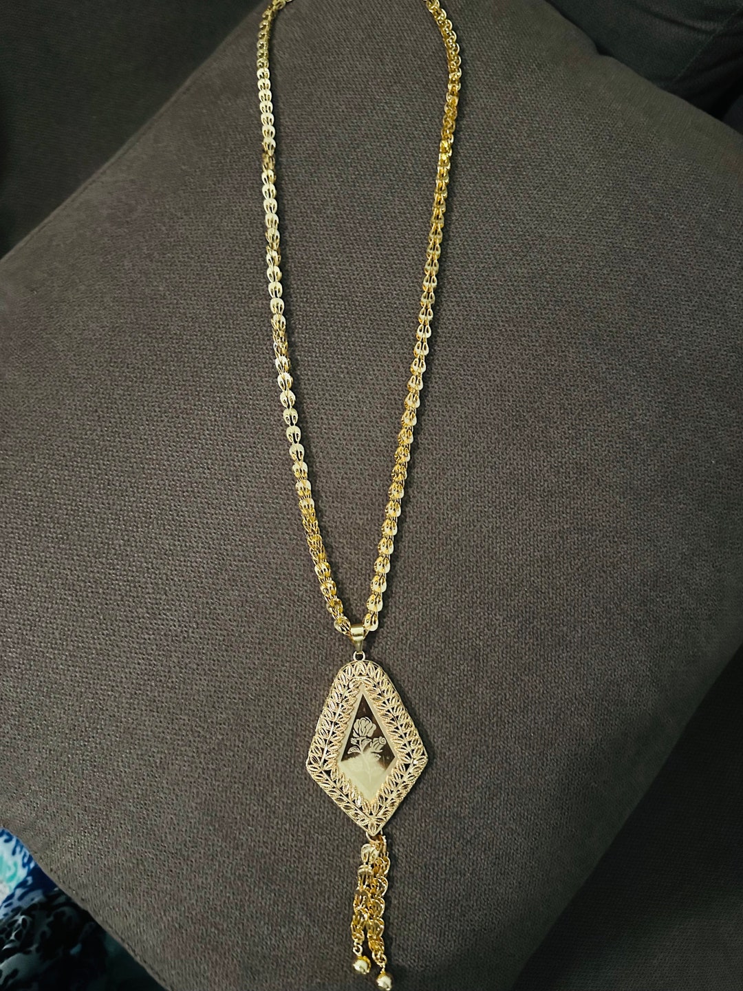 18k Gold Plated Long Chain/dubai Gold Plated Chain/indian Long Necklace ...