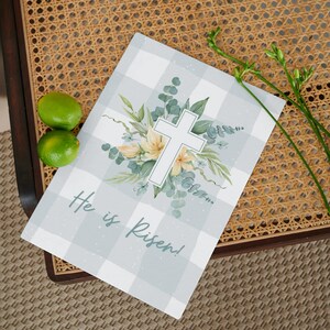 He is Risen Easter Card, Cross Easter Card, Cross With Flowers, Happy Easter, Religious Easter ...