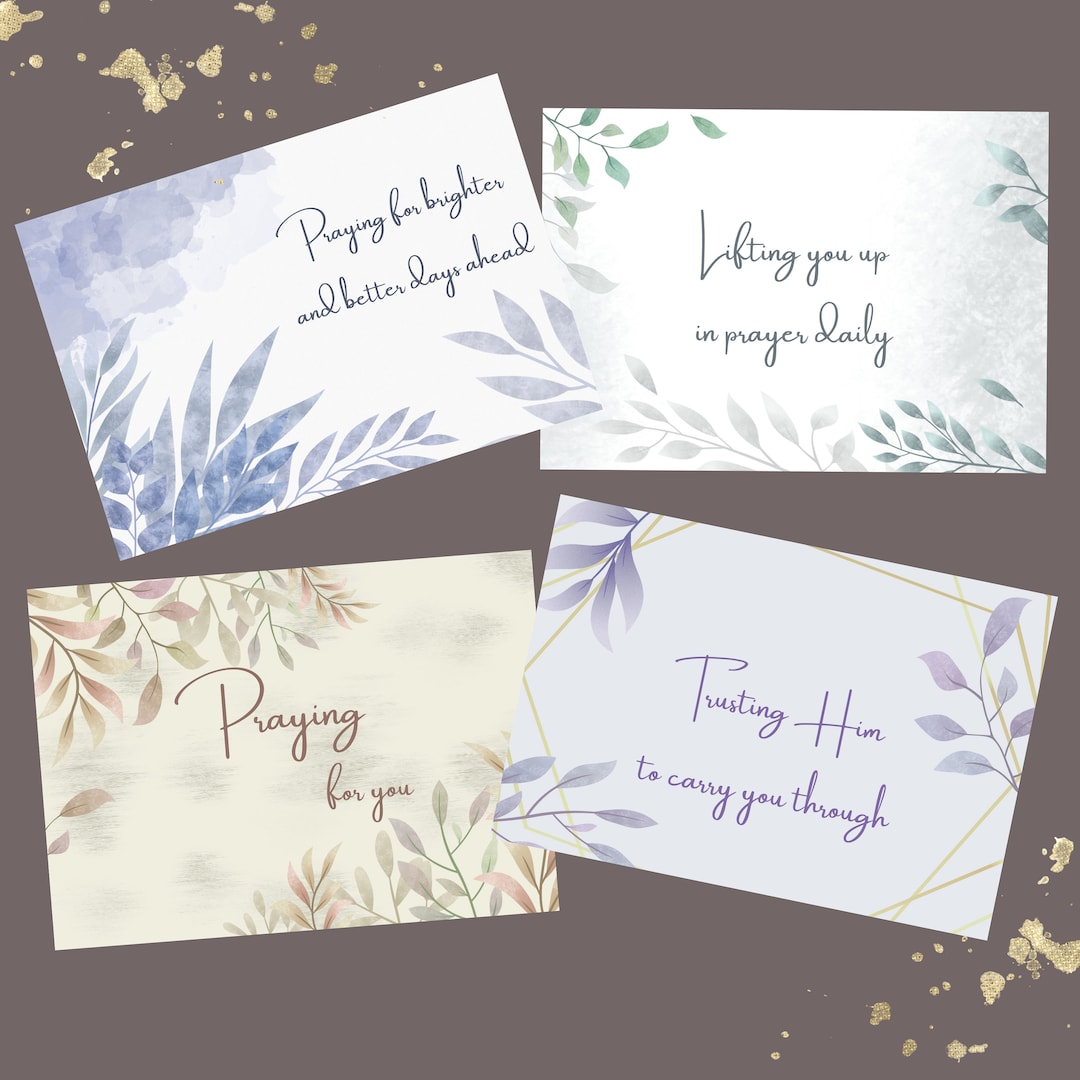 Sympathy Card Set of 4, Card for Cancer Patient, Encouragement Cards ...
