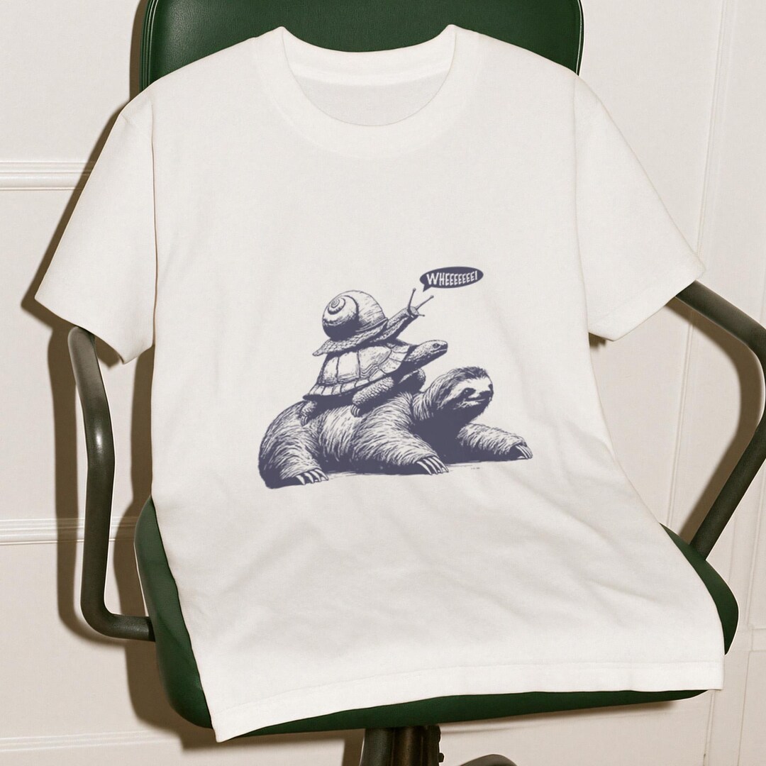 Wheeee Snail Turtle Sloth Stack Ride,comfort Colors® Shirt,vintage ...