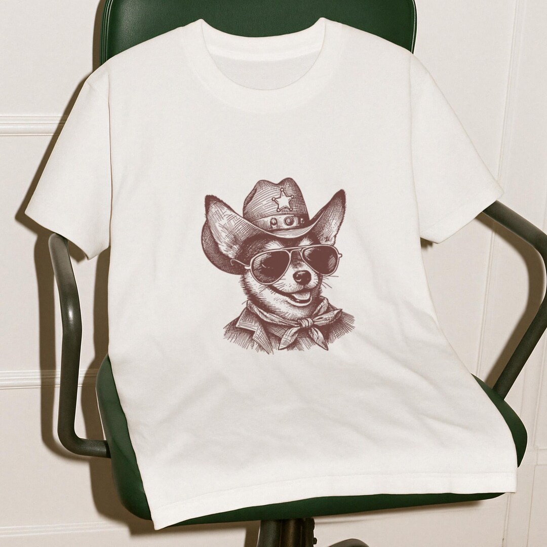 Cowboy Sheriff Chihuahua Dog,comfort Colors® Shirt,vintage Graphic Tee ...