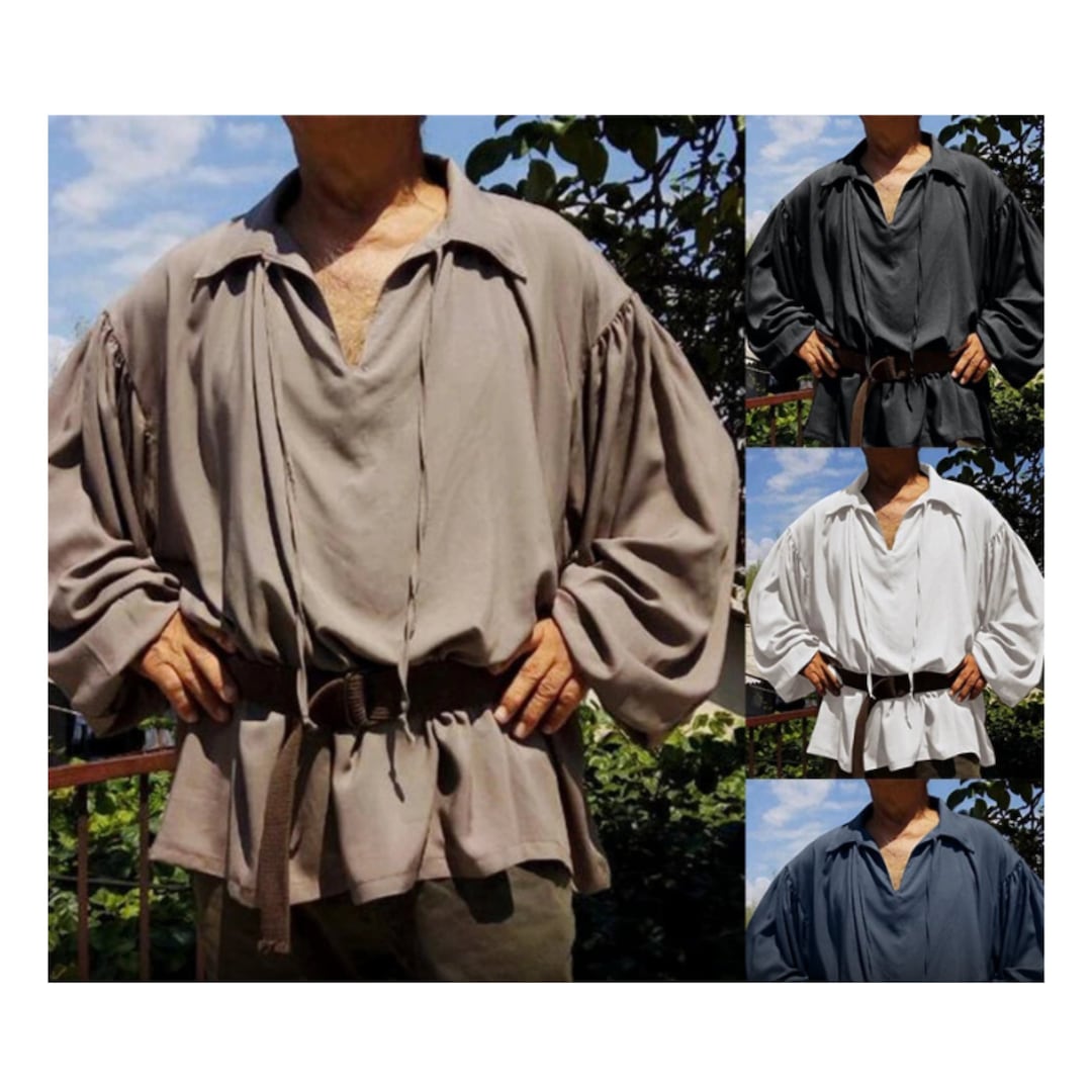 Renaissance Costume Adult Men Larp Pirate Shirt Tops Pirate - Etsy