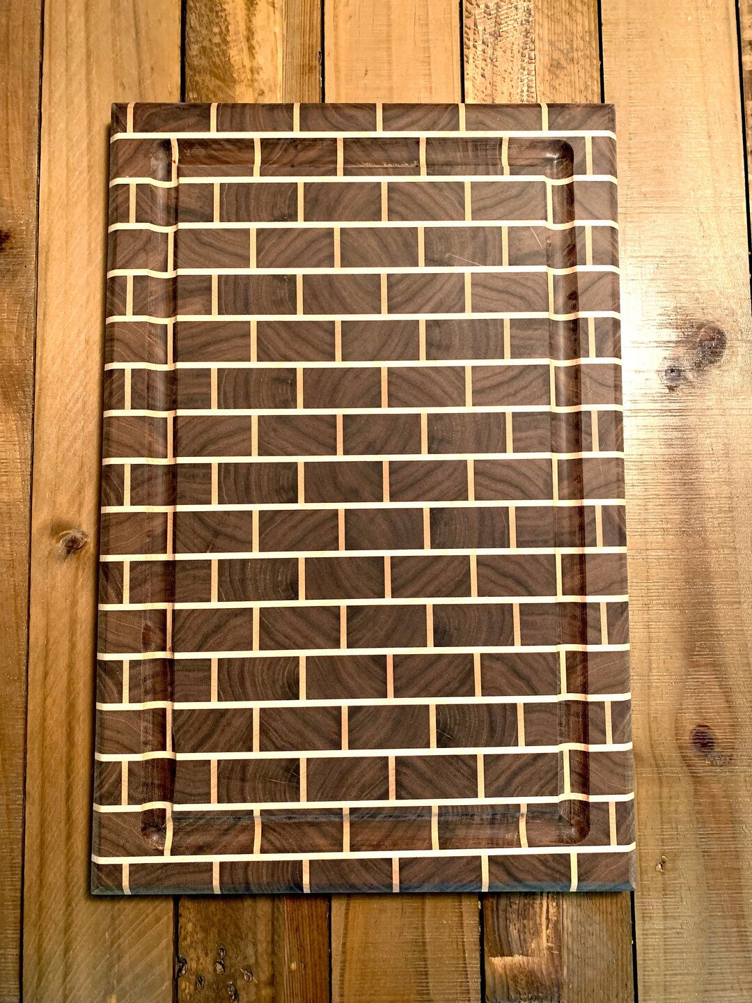 End-grail Brick Pattern Cutting Board - Etsy