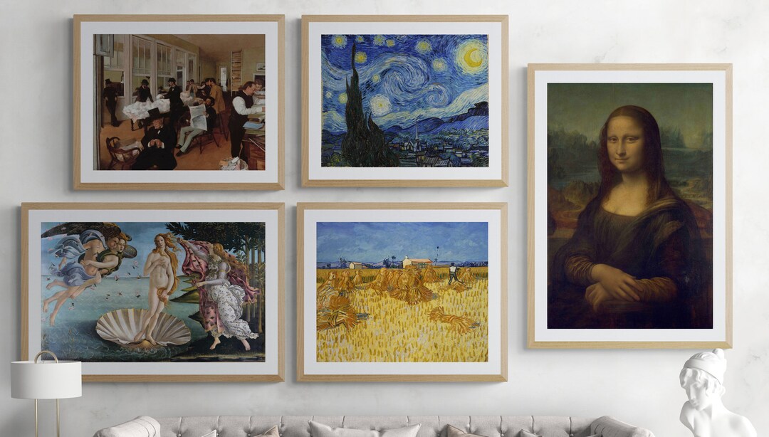 European Masterpieces Printable Art Pack of 5 Including Van Gogh's ...