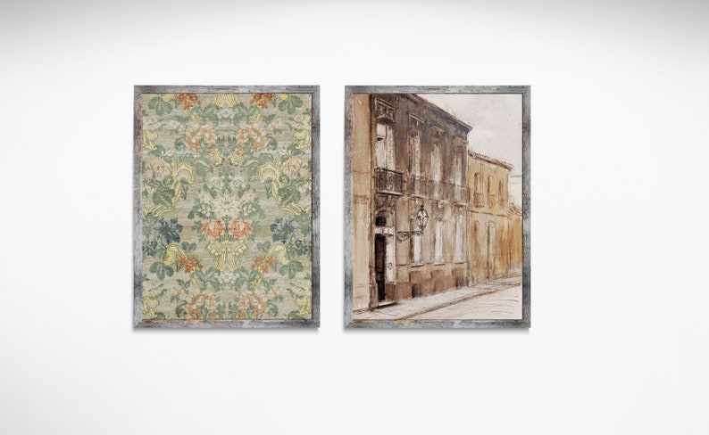Printable Vintage Gallery Wall Art SET Antique Prints Warm - Etsy
