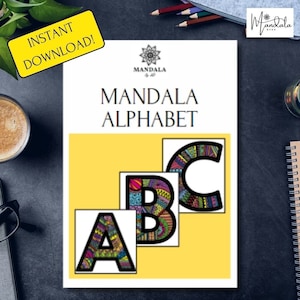 26 Mandala Alphabet Coloring Pages, Kids Coloring Pages, Instant ...