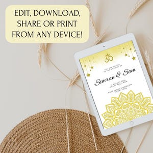 Wedding Invitation Bundle, Indian Wedding Editable Invitation, Canva ...