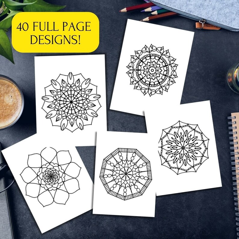 50 Mandala Coloring for Kids, Kids Coloring Book, Instant Download ...