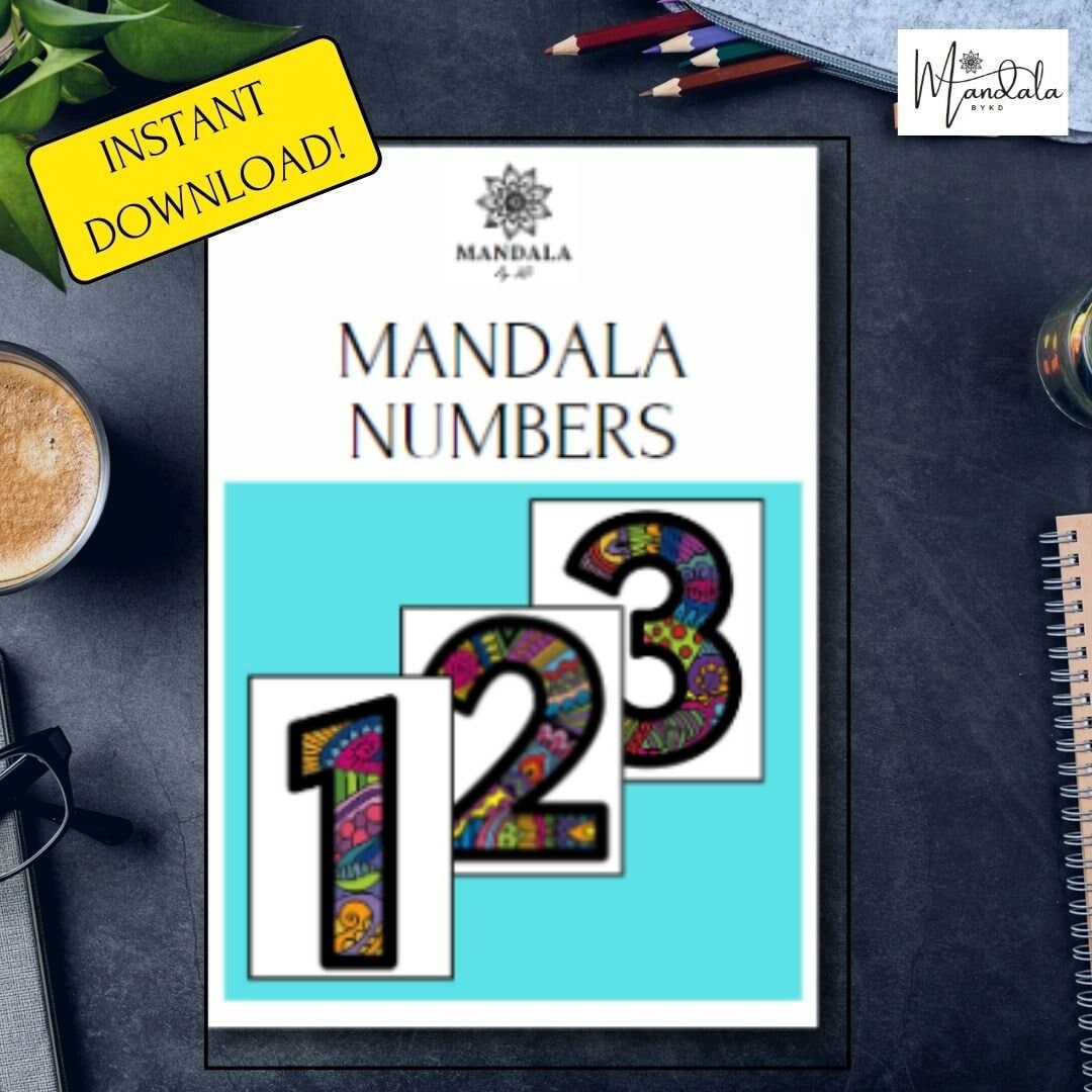 Mandala Numbers Coloring Pages Set for Kids - Instant Download ...