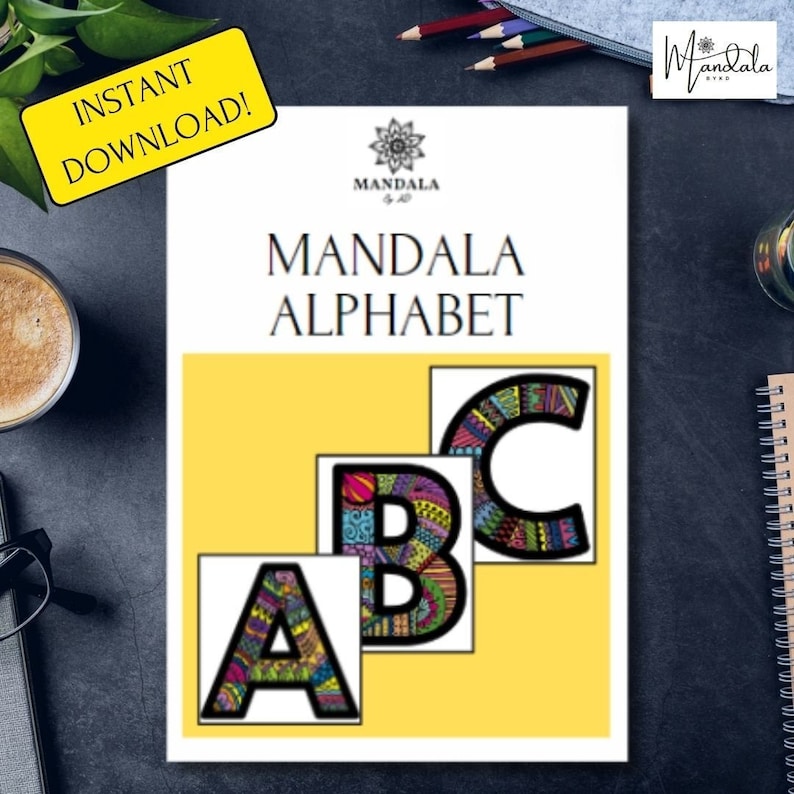 26 Mandala Alphabet Coloring Pages, Kids Coloring Pages, Instant ...