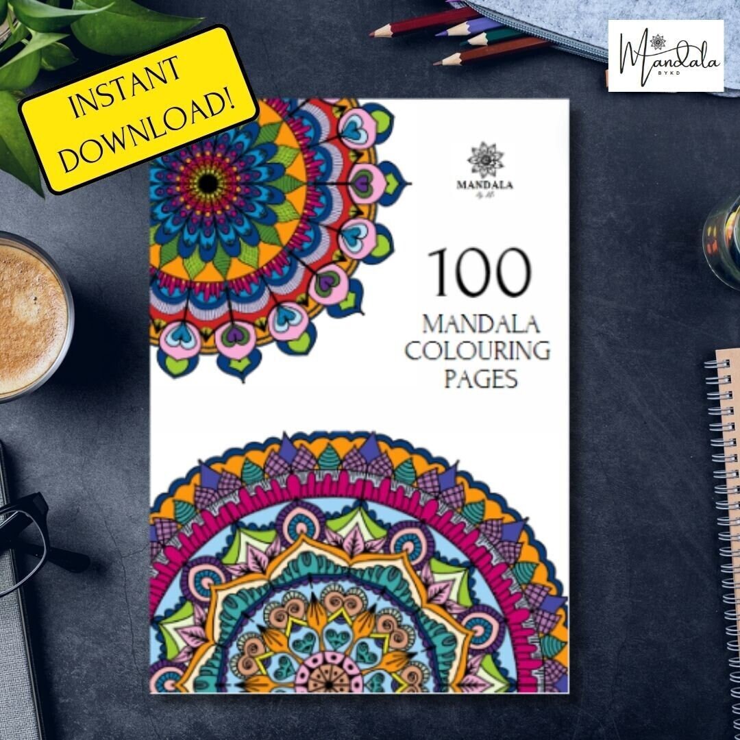 100 Mandala Coloring Pages, Adult Coloring Pages, Instant Download ...