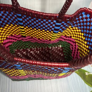 Colorful Recycled Plastic Artisan Bag, Handcrafted Bag, Reusable Bag ...