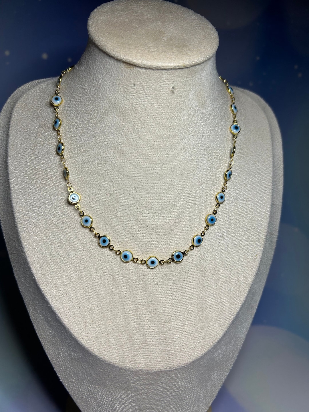 Stainless Steel Evil Eye Protection Necklace, Mexican Artisan Jewelry ...