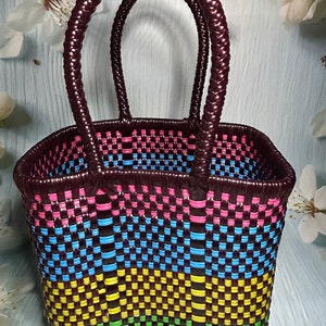 Colorful Recycled Plastic Artisan Bag, Handcrafted Bag, Reusable Bag ...