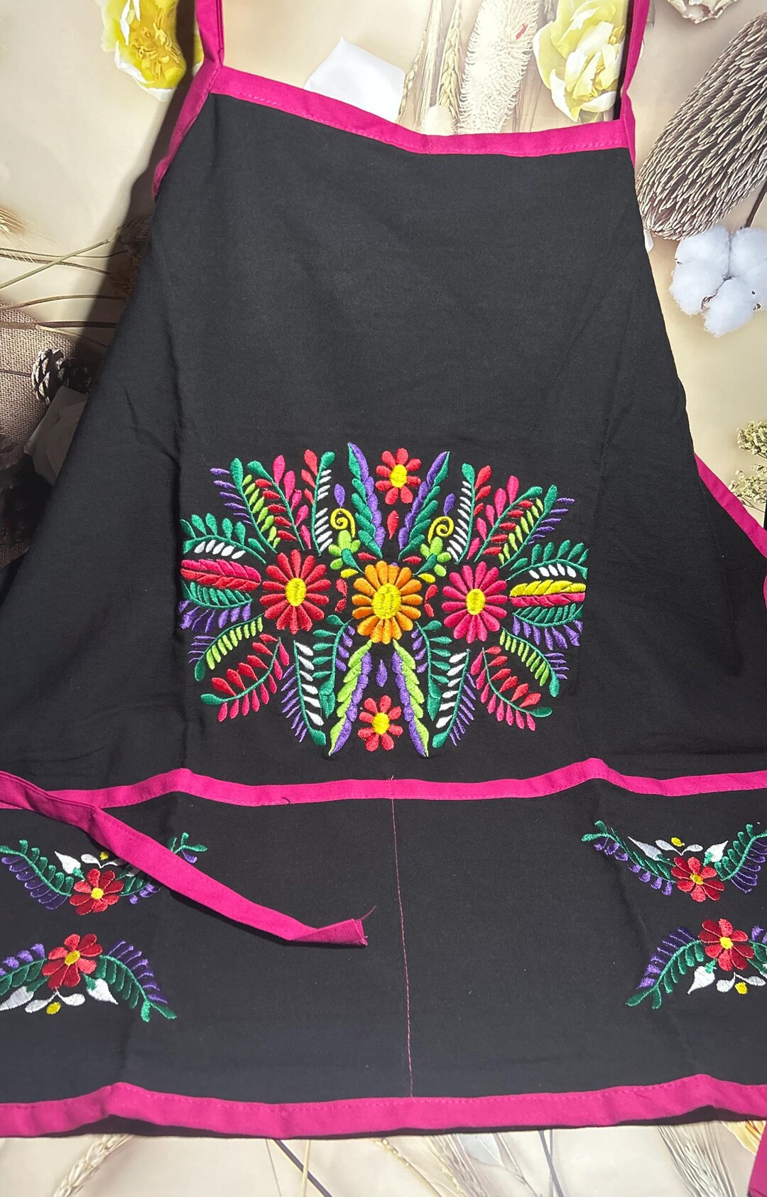 Embroidered Mexican Aprons, Kitchen Aprons, Single Layer Aprons, One ...