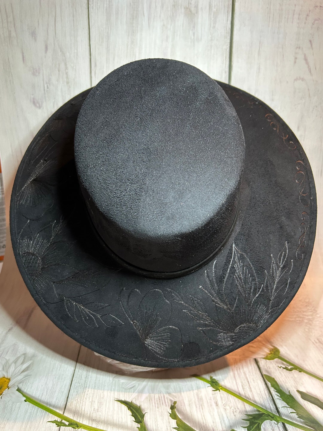 Pyrography Suede Mexican Hats, Handmade Hats, Gift for Her, Artisan ...